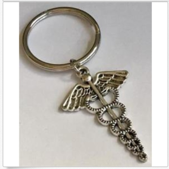 Accessories | Silver Caduceus Keychain Keyring Nurse Doctor Rn Lpn Md ...